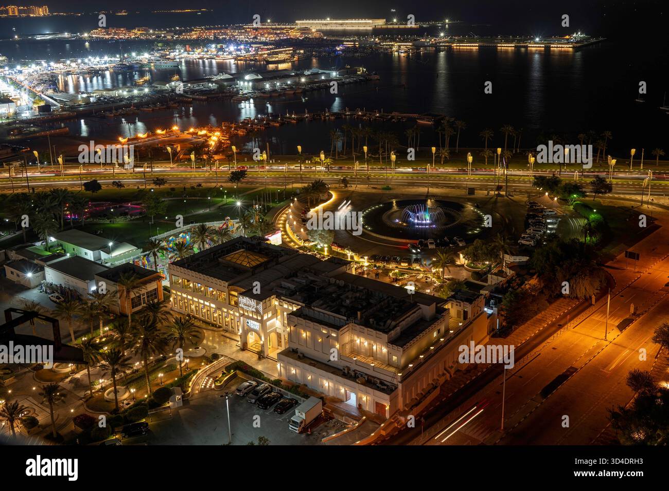 Doha, Qatar - Aerial view of Salata Park Corniche Doha. Orient Pearl ...