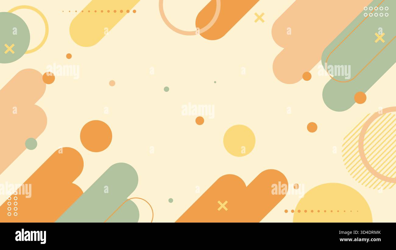 Abstract Modern Shapes Pastel Color Isolated on Beige Background Banner ...