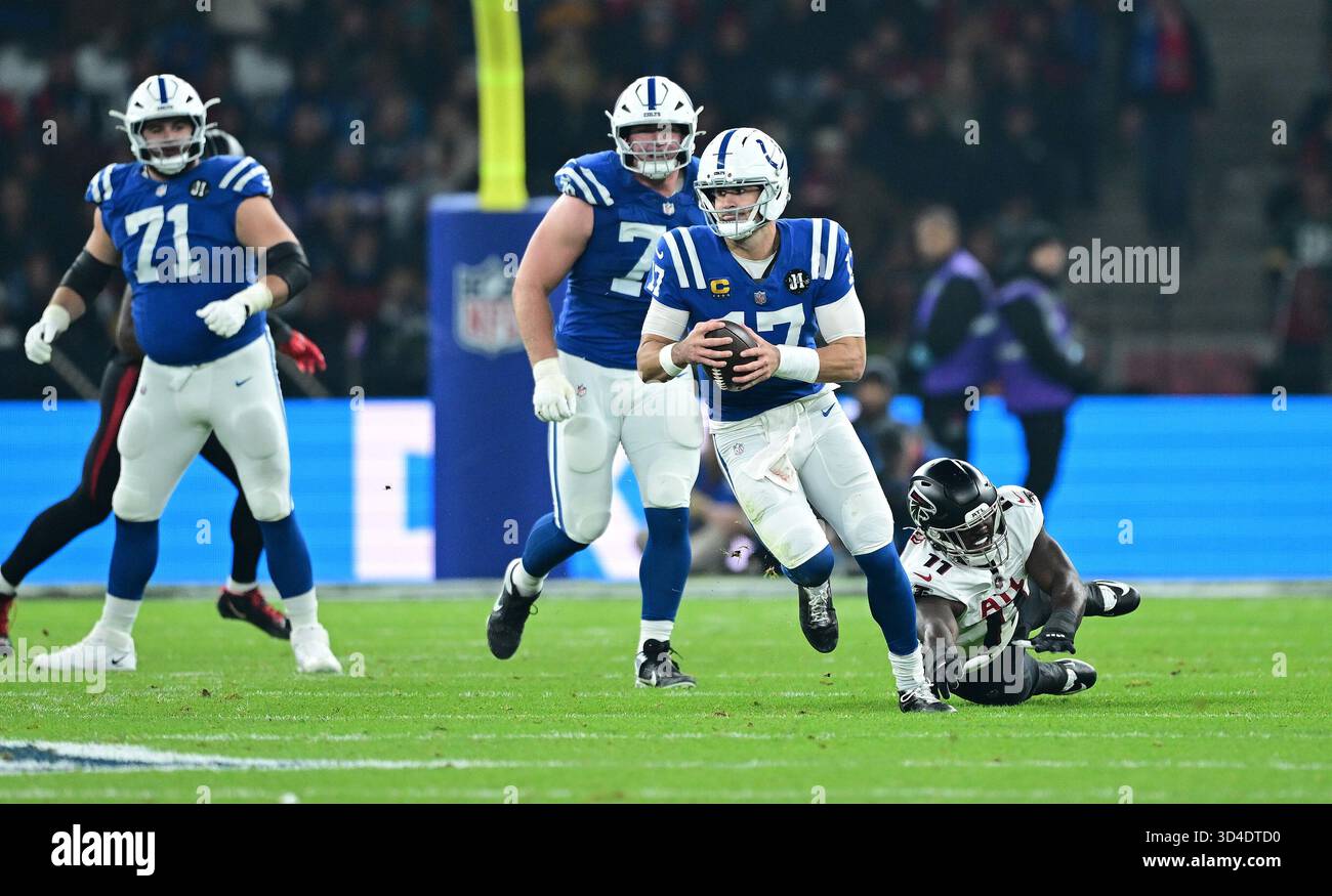 l. to r. Daniel Jones (Colts), Jalon Walker Berlin, November 9, 2025 ...