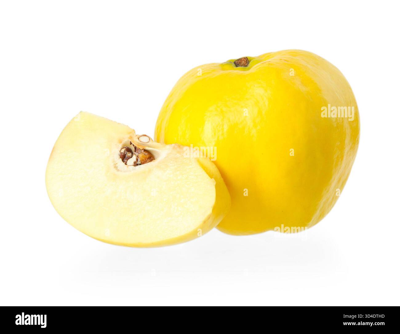 Whole and cut ripe quince fruits isolated on white Stock Photo - Alamy