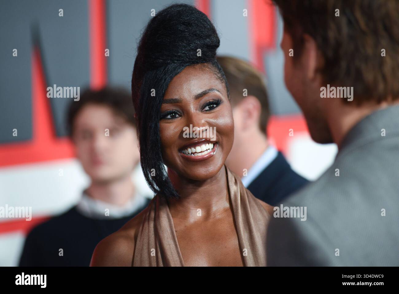 Jayme Lawson attends "The Running Man" New York Premiere at AMC Lincoln ...