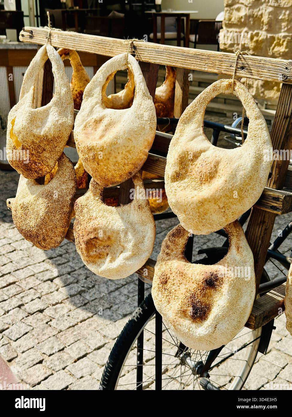 Ka'ak Lebanese bread on bicycle Stock Photo - Alamy