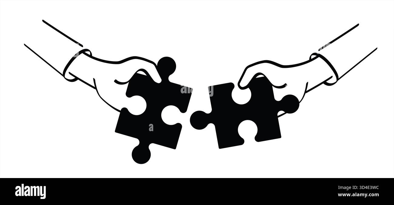 Teamwork concept, business idea, collaboration. jigsaw puzzle pieces ...