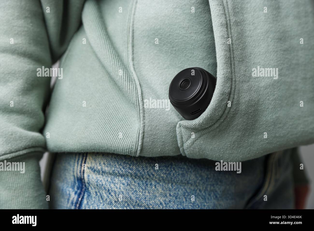 Young woman with hidden spy camera, closeup Stock Photo - Alamy