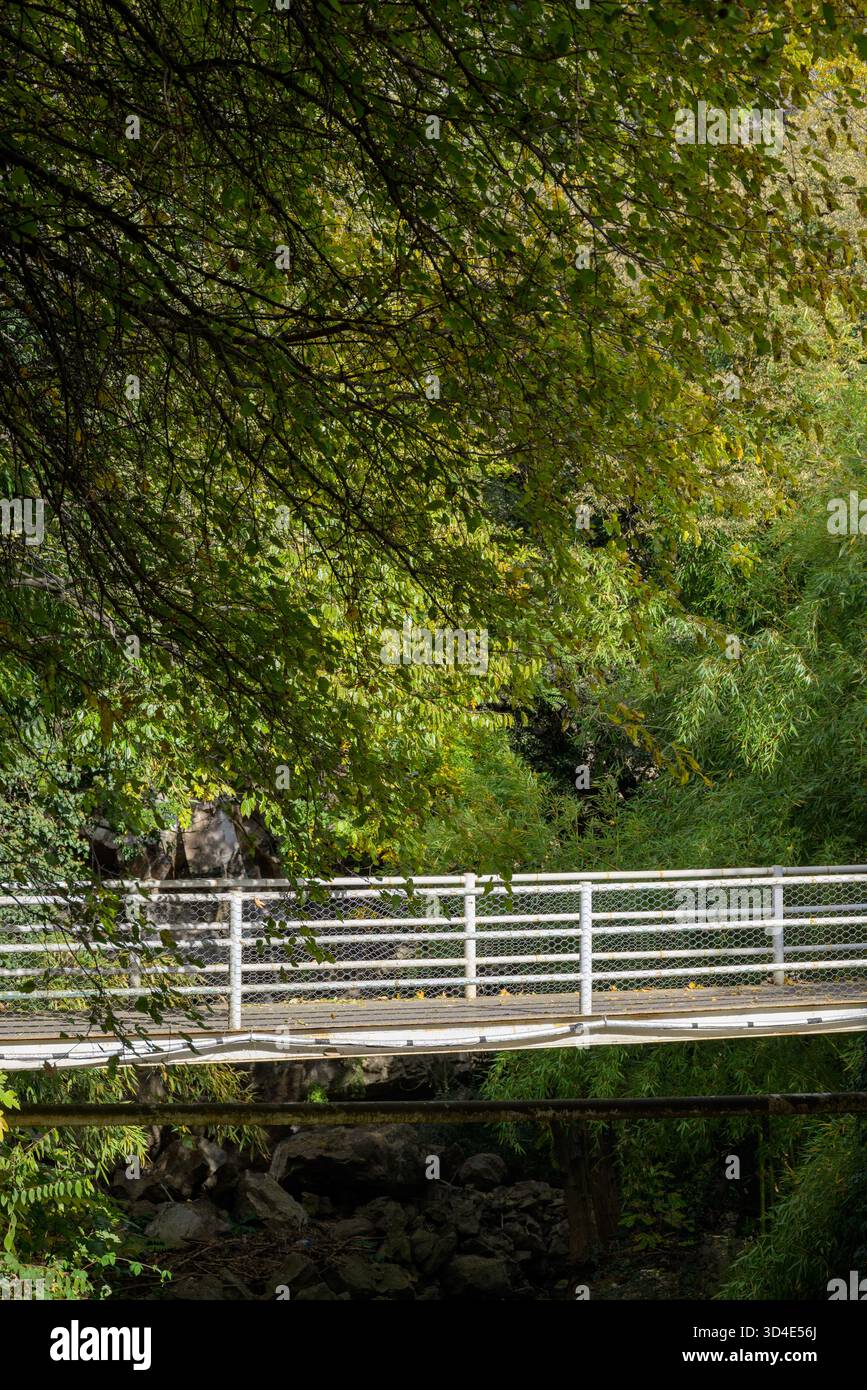 Bridge in the National Botanical Garden in Sololaki hills in Tbilisi ...