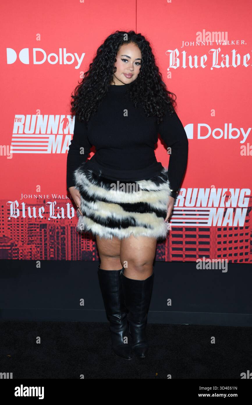 Phaith Montoya attends "The Running Man" New York Premiere at AMC ...