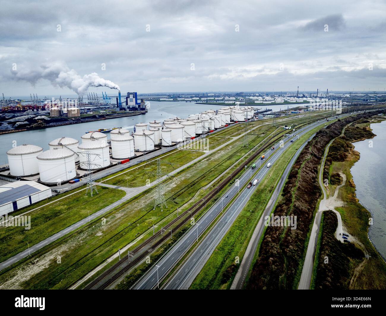 ROTTERDAM - Overview of the Port of Rotterdam bp. Container storage at ...