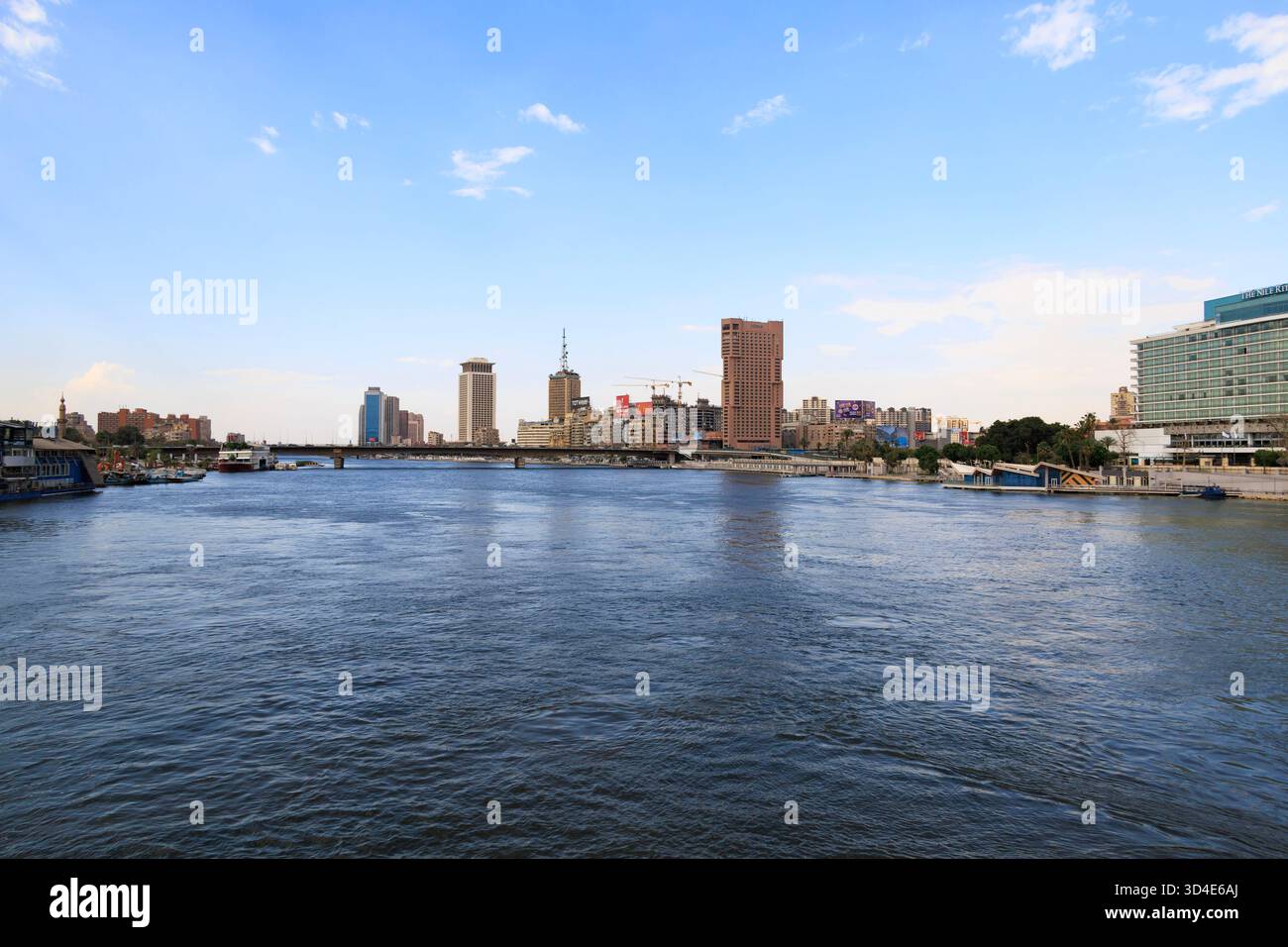 View along the River Nile flowing through Cairo city. Taken from the ...