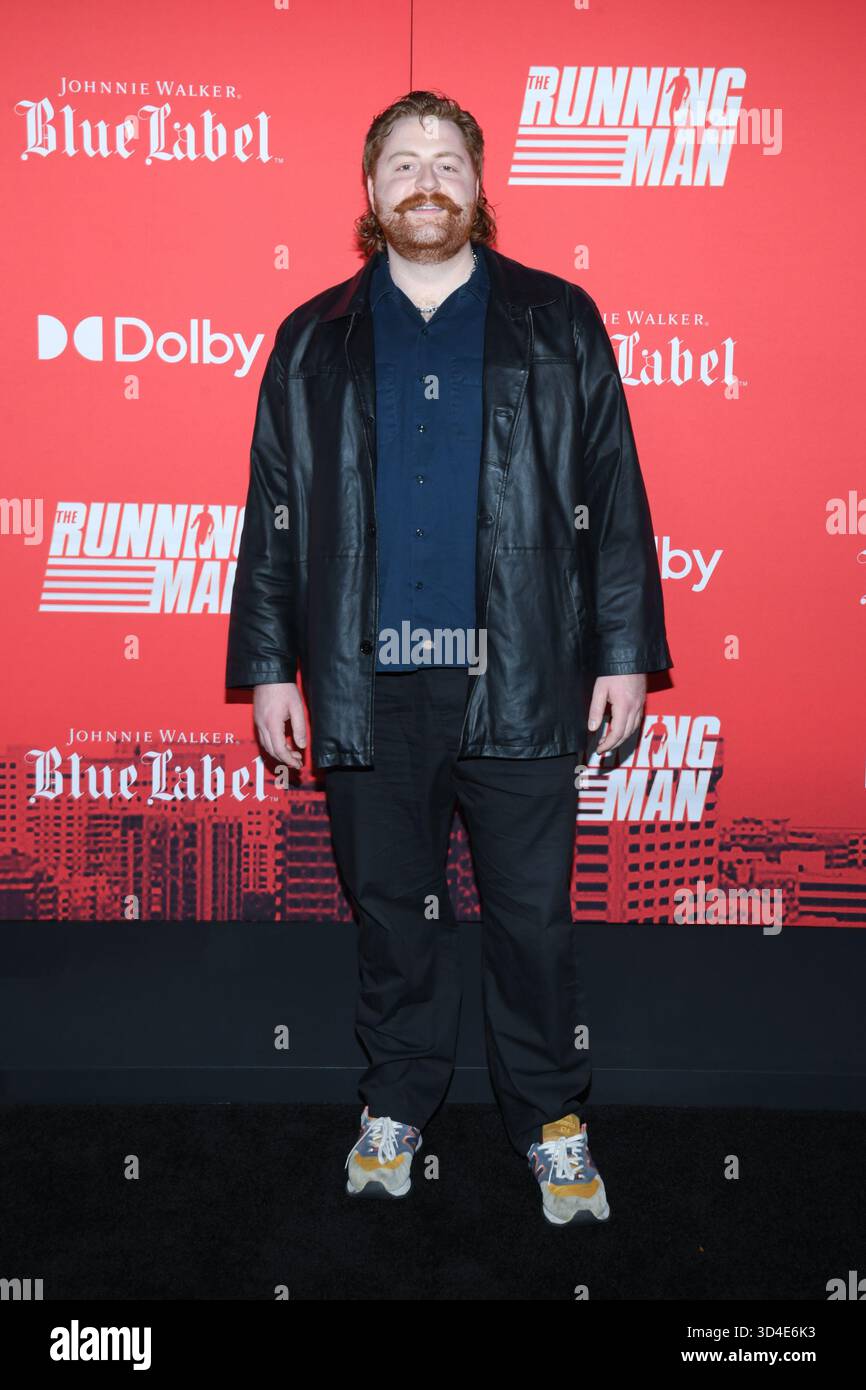 Connor Boyd attends "The Running Man" New York Premiere at AMC Lincoln ...