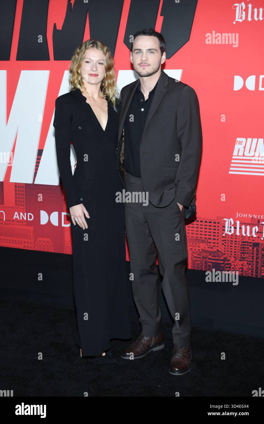 Isabela Ferrer and Alex Neustaedter attend "The Running Man" New York ...