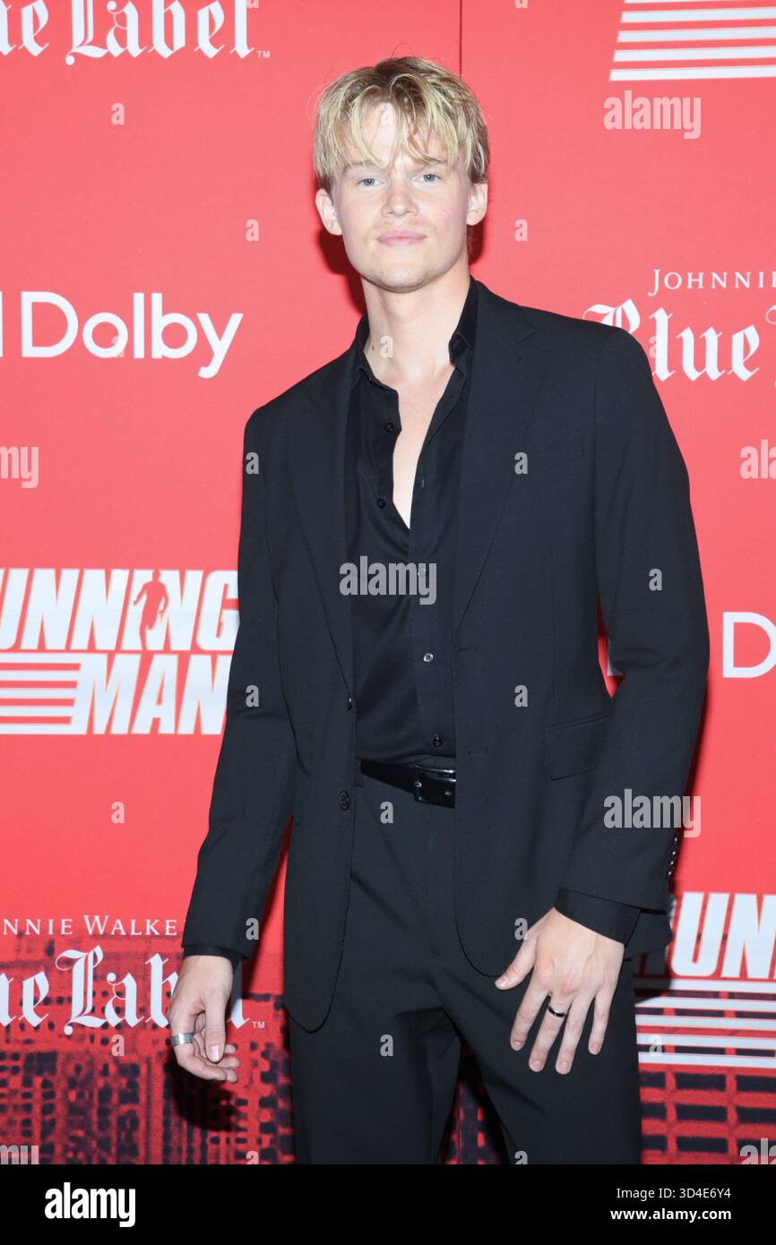 Hunter Nance attends "The Running Man" New York Premiere at AMC Lincoln ...