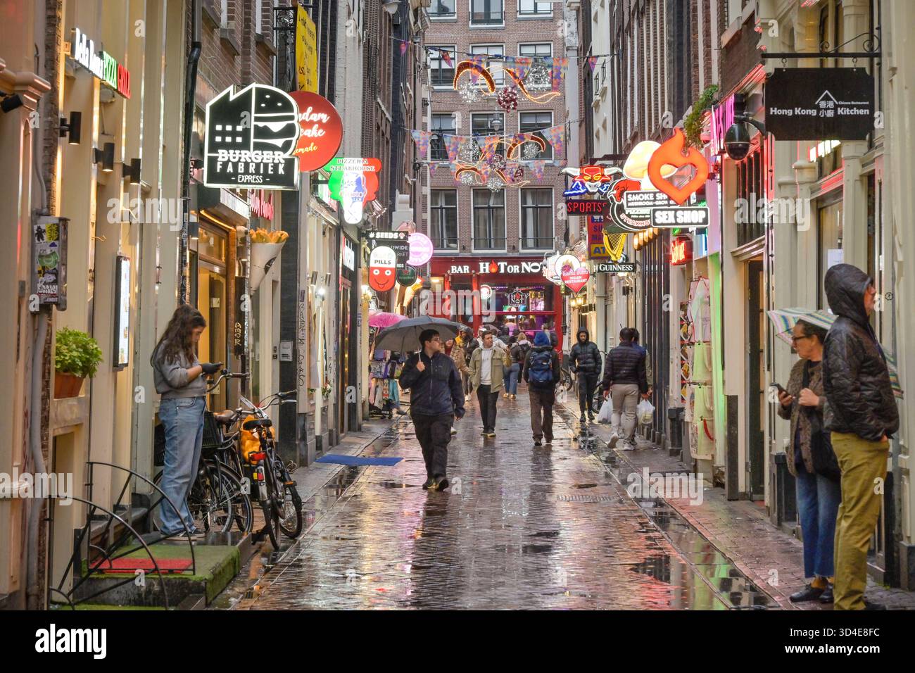Geschäfte in der Lange Niezel, Straße im Vergnügungsviertel Red Light ...