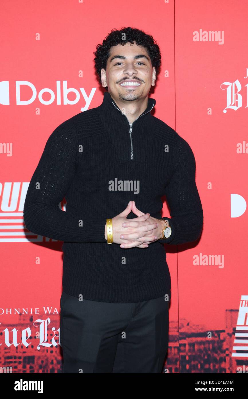 Alex Coleman attends "The Running Man" New York Premiere at AMC Lincoln ...