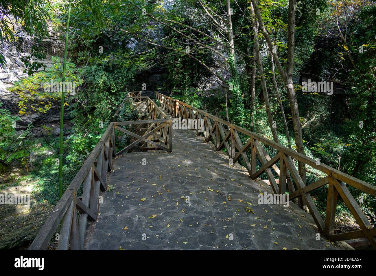 Bridge in the National Botanical Garden in Sololaki hills in Tbilisi ...