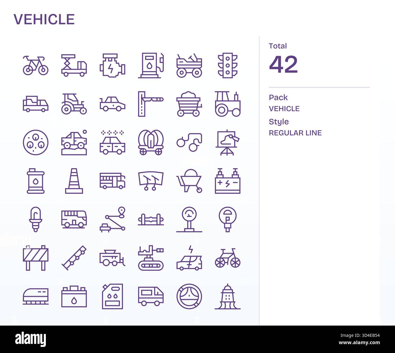 Build trustworthy UIs with 42 Regular Line icons tied to Vehicle ...