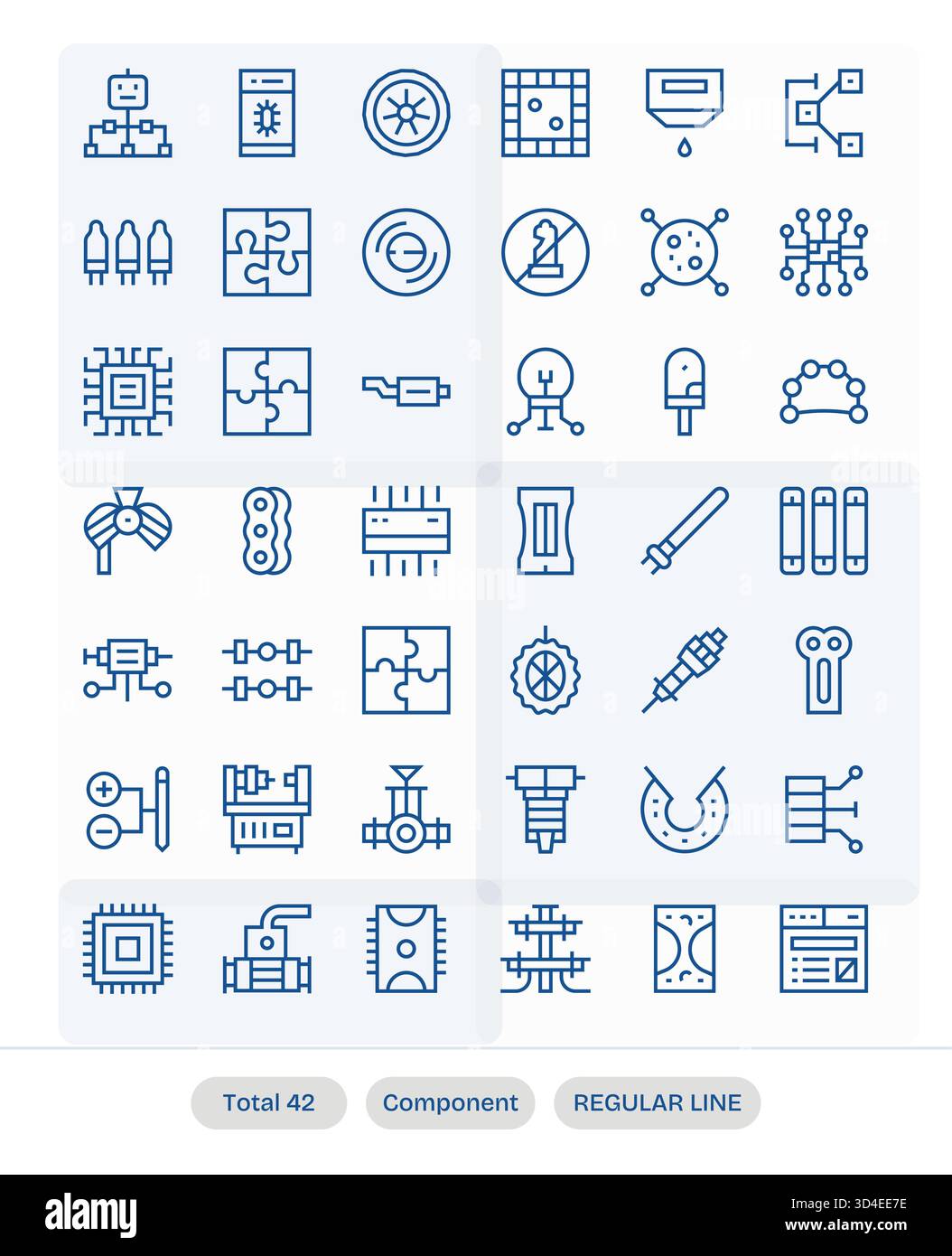 Design faster with 42 Regular Line icons for Component, structured for ...