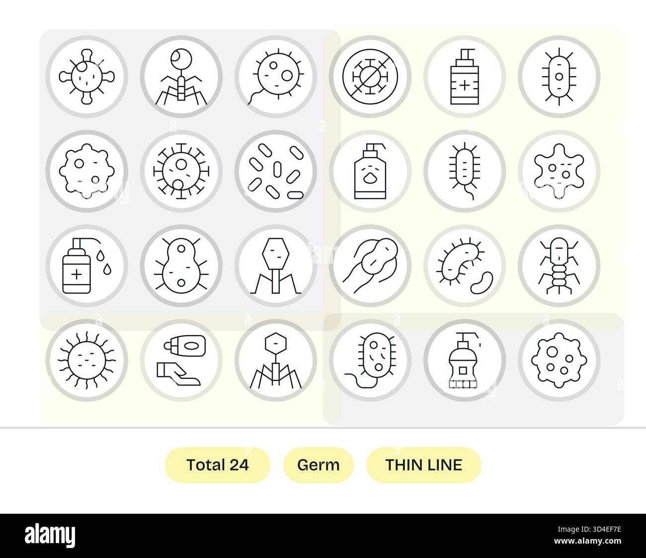 Maintain brand alignment using 24 Thin Line icons inspired by Germ ...
