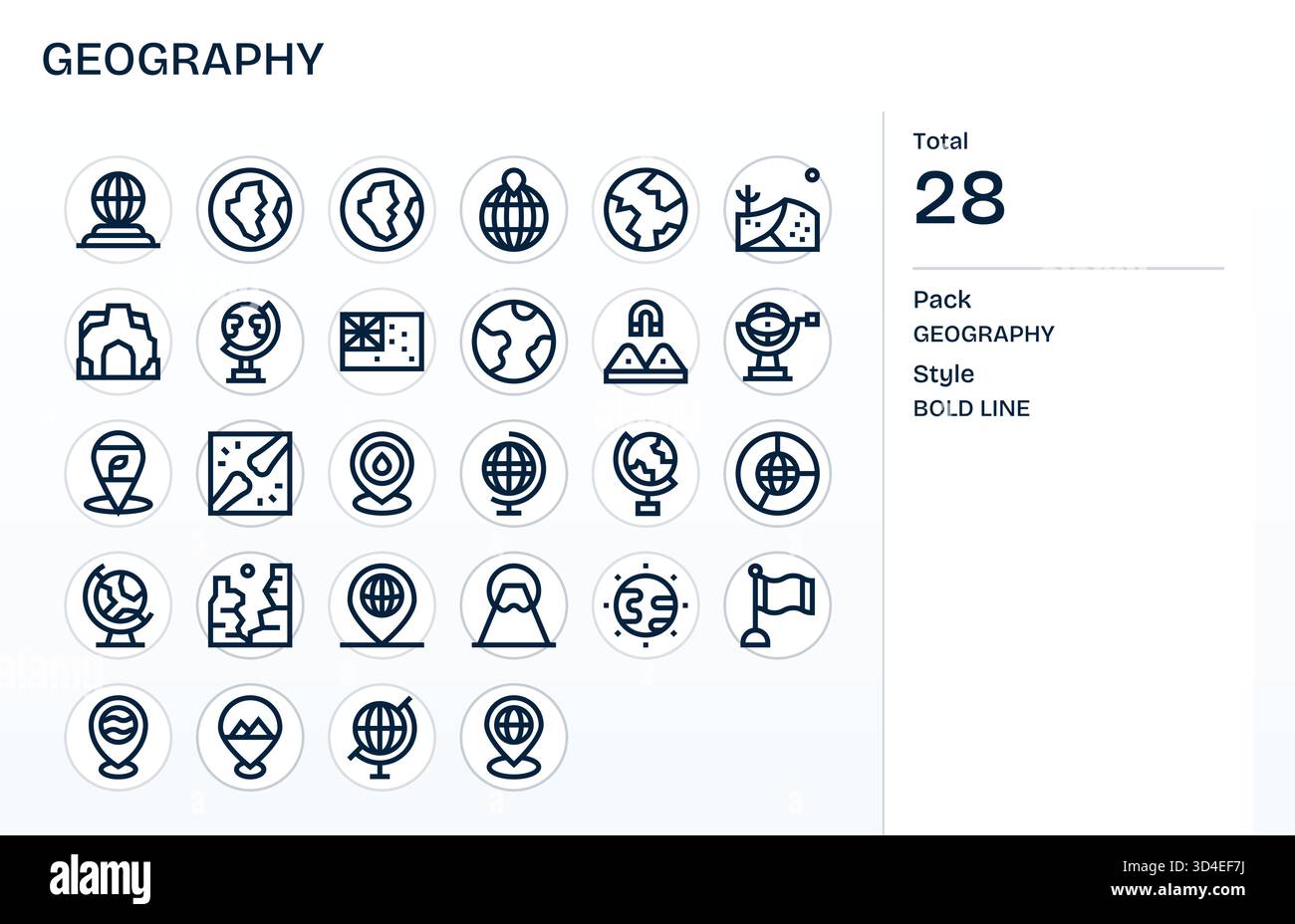 Elevate your UI with 28 Bold Line icons inspired by Geography ...