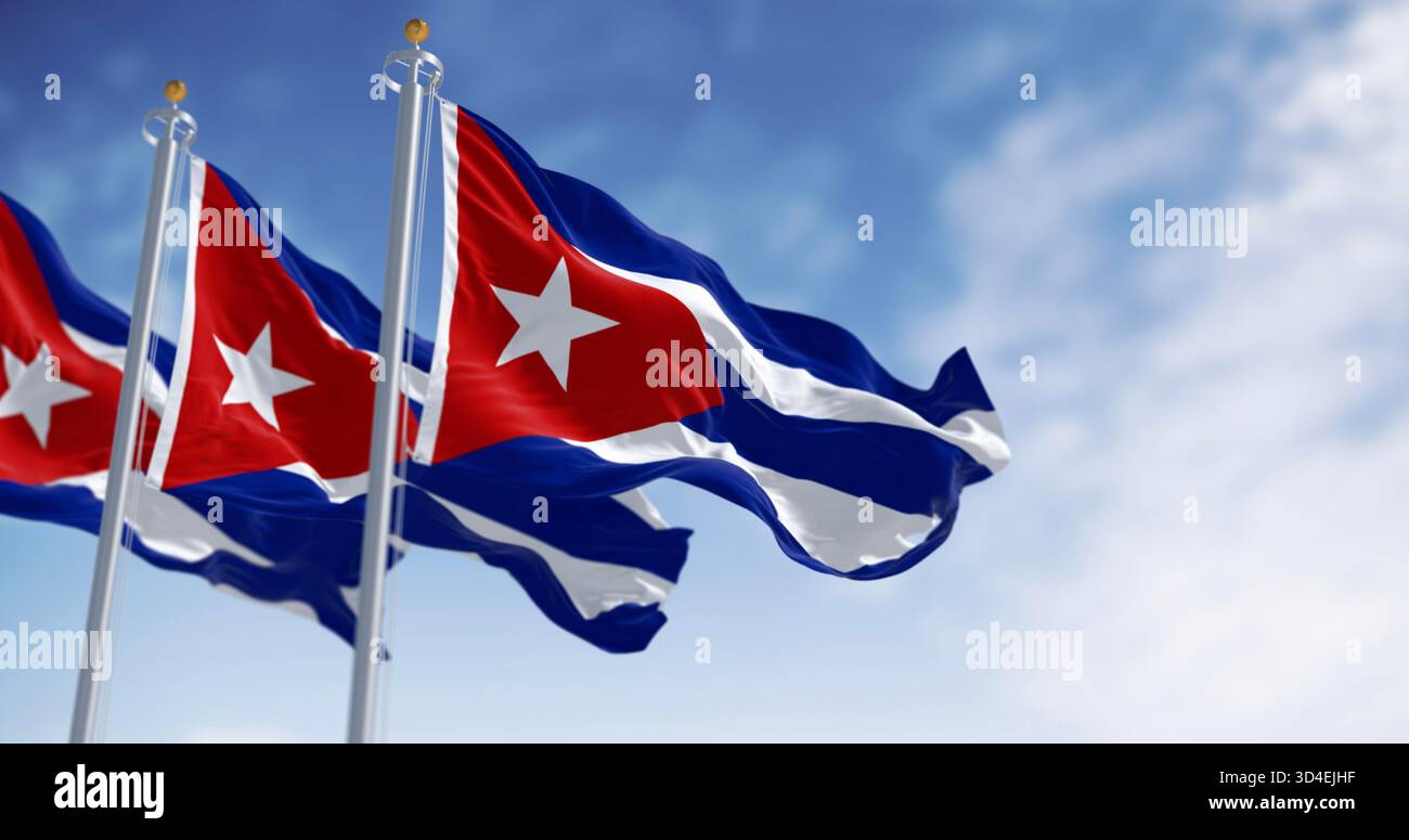 Three cuban flags iconic blue hi-res stock photography and images - Alamy