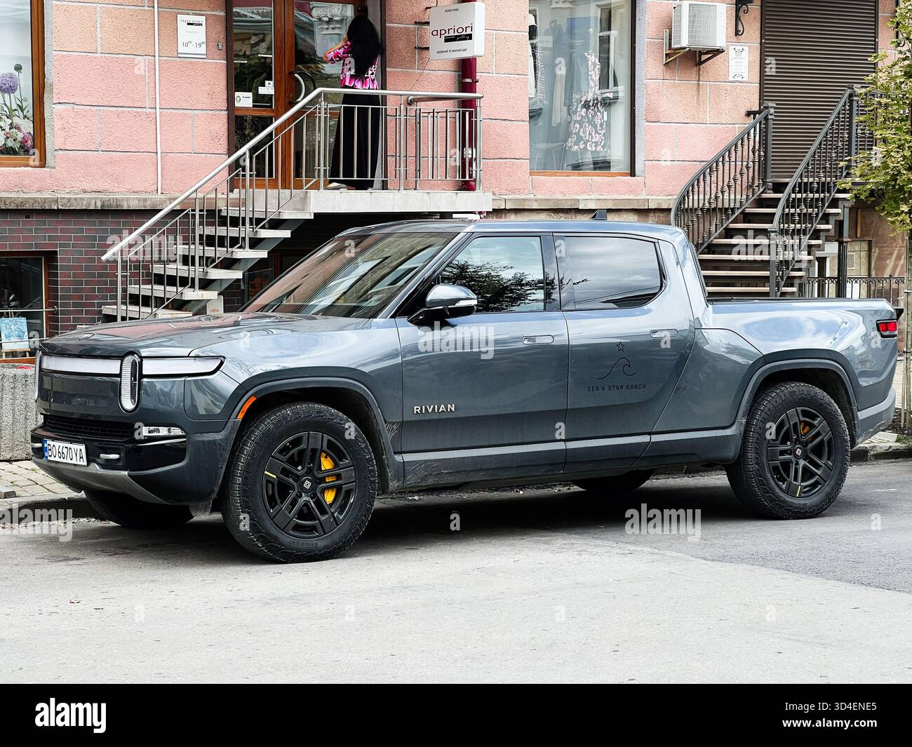Kyiv, Ukraine - November 10, 2025: A modern Rivian R1T pickup sits ...