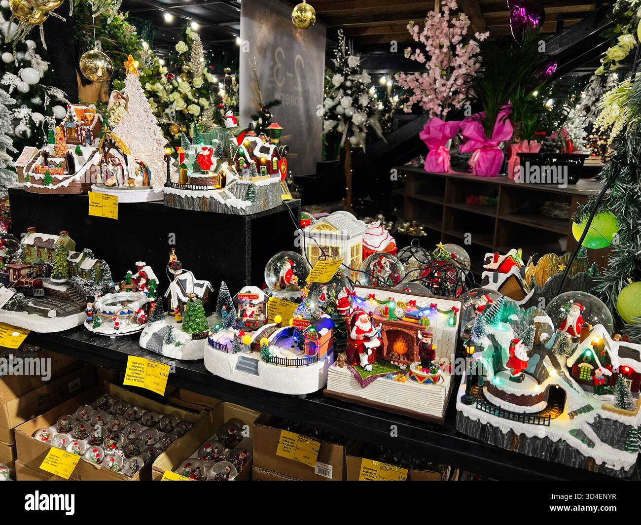 Kyiv, Ukraine - November 10, 2025: Vibrant holiday village displays ...