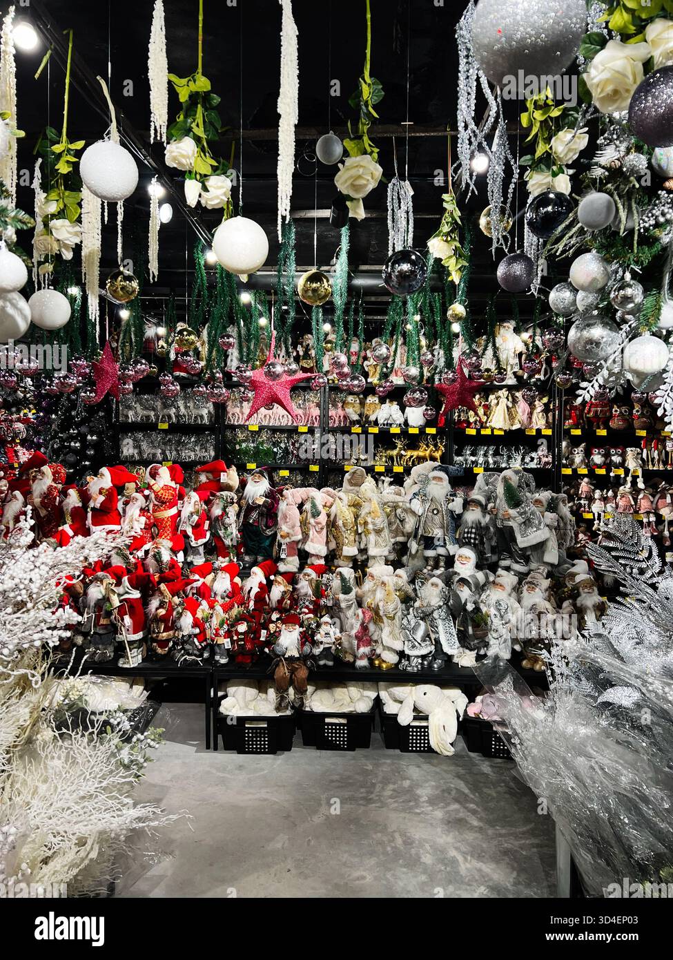 Kyiv, Ukraine - November 10, 2025: Colorful holiday display with Santa ...