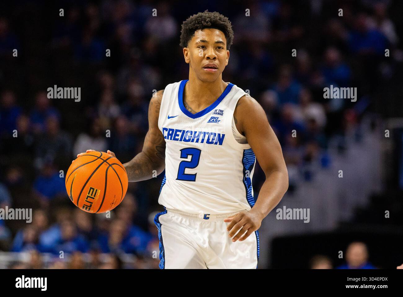 Creighton guard Blake Harper (2) dribbles the ball against South Dakota ...