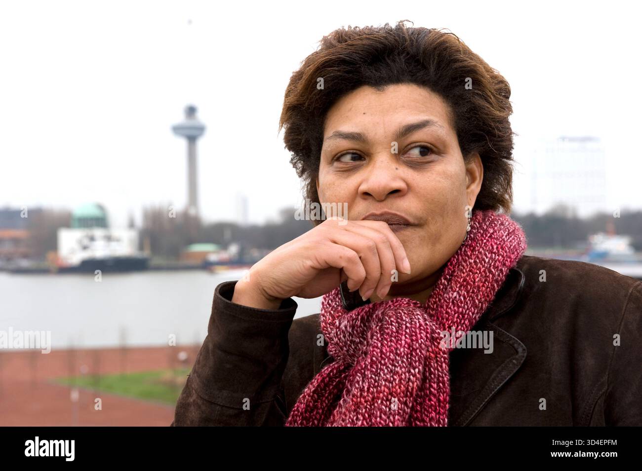 Portrait Colored Woman. Portrait of a Local, Colored Womna on Aft Deck ...