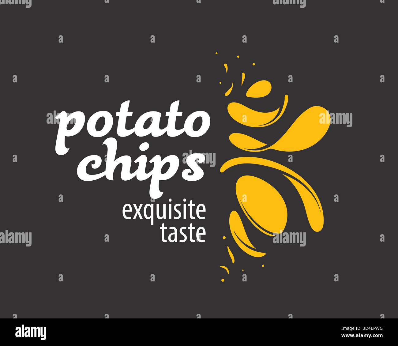 Vector hand-drawn potato chip logo Stock Vector Image & Art - Alamy