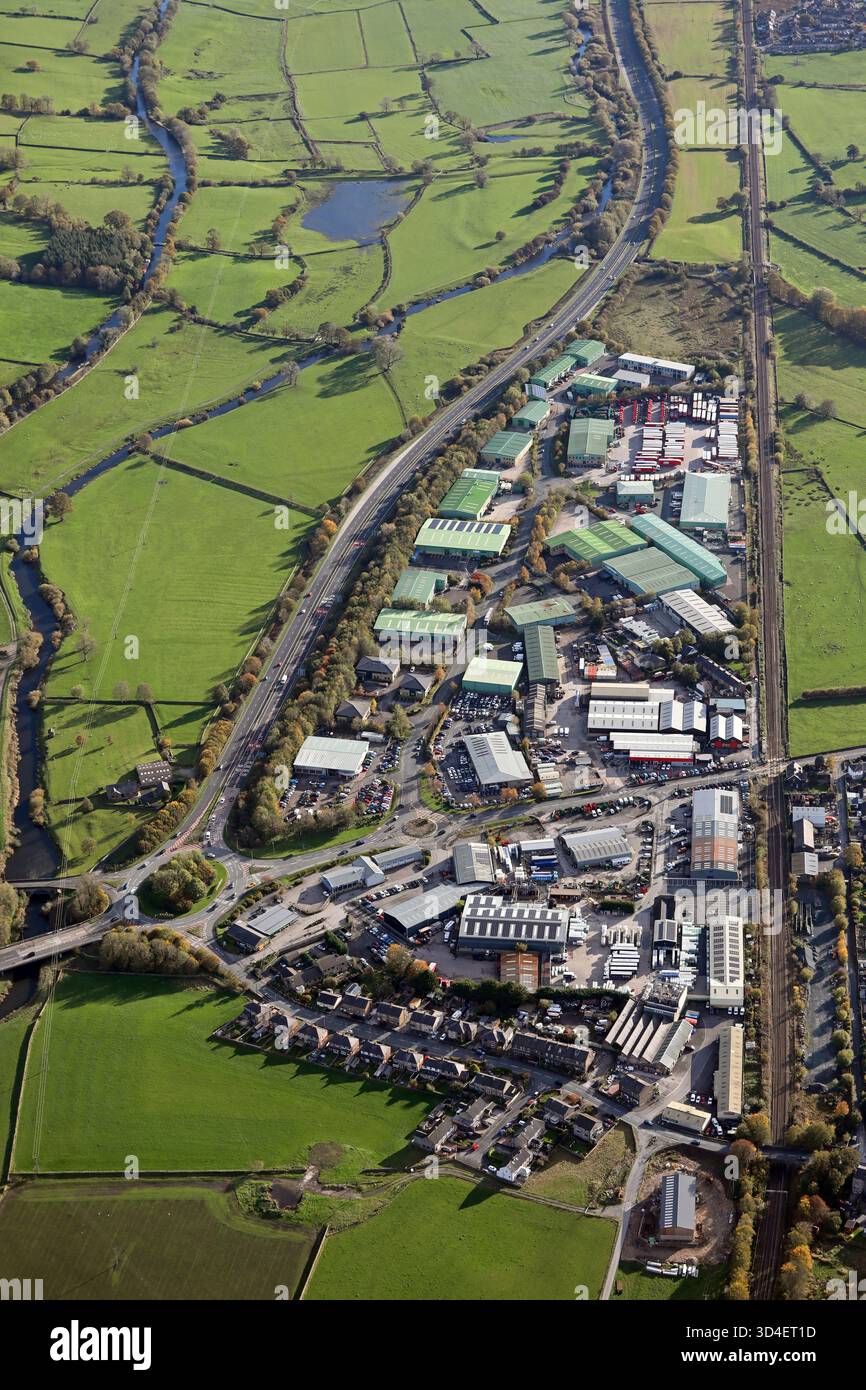 aerial view of The Crossings Business Park, Cross Hills, Keighley, West ...