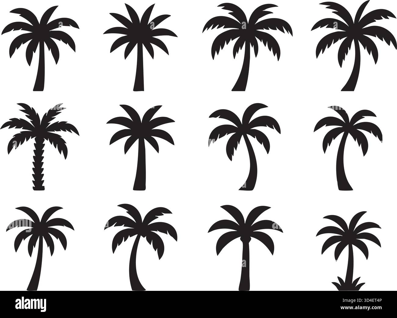 Set of palm trees silhouette Stock Vector Image & Art - Alamy
