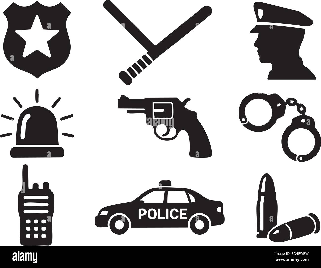 Police icon set on transparent background Stock Vector Image & Art - Alamy