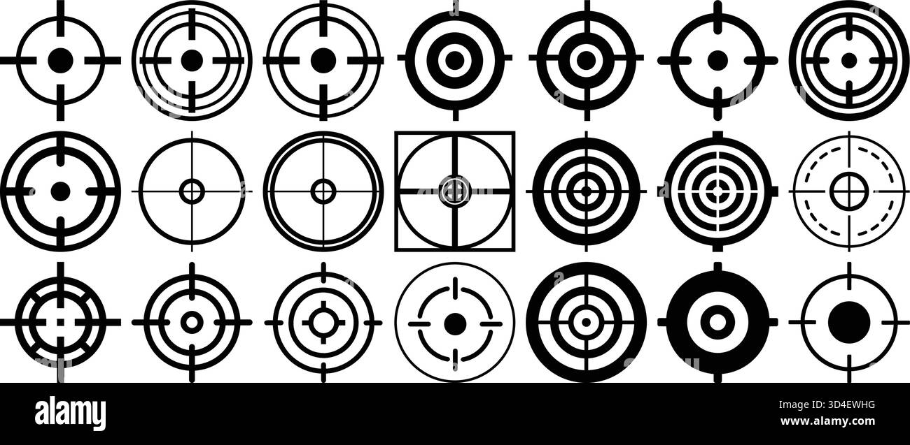 Collection of Target and Crosshair Icons for Aim and Focus Concepts ...
