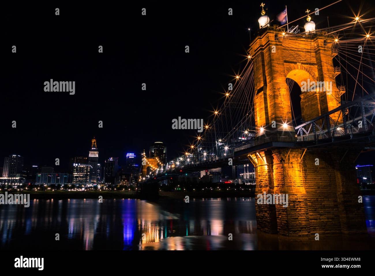 John Roebling Bridge in Cincinnati Stock Photo - Alamy
