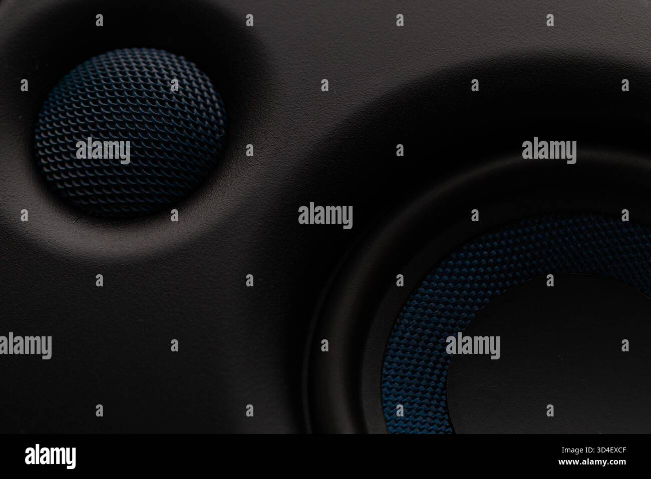 Close Up Audio Speaker or Woofer Cone with Blue Mesh Detail Stock Photo ...