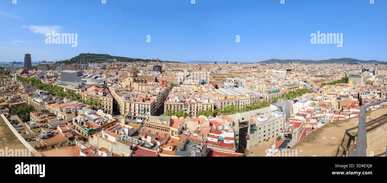 Barcelona cityscape displaying a wide panorama of its historic ...
