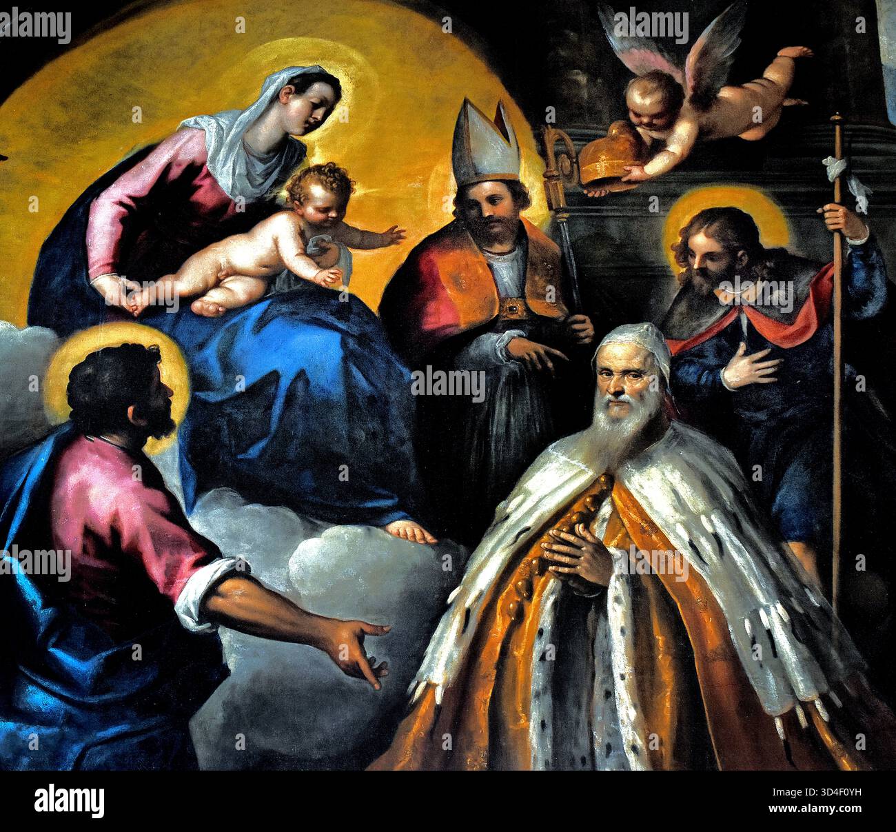 The Doge Leonardo Donà Worshiping the Virgin and Child. by Marco ...