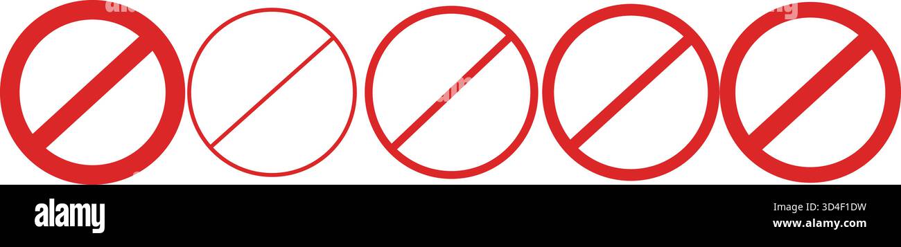 Red prohibition sign in Stock Vector Images - Alamy