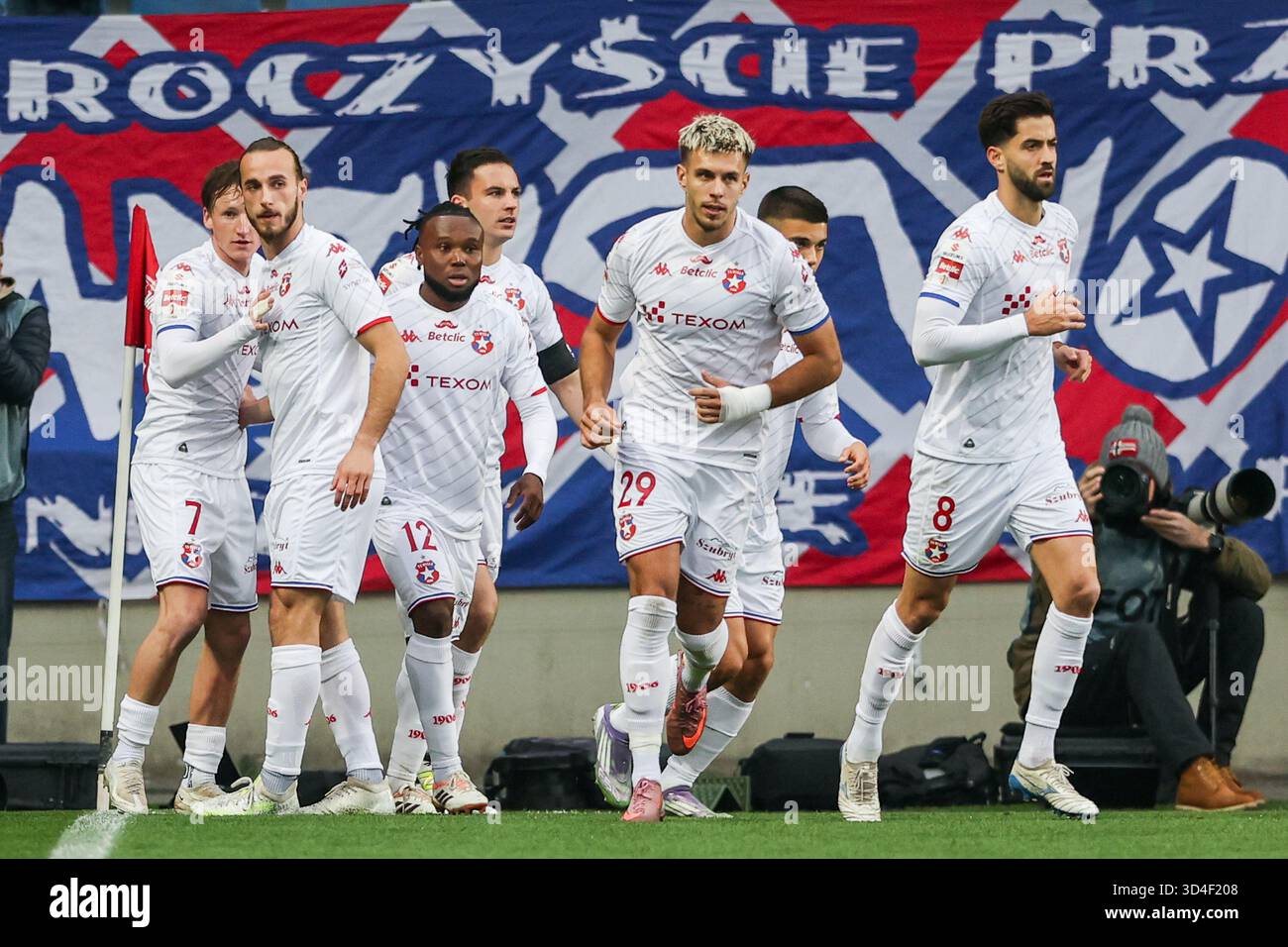 Players of Wisla Krakow celebrate a goal during the BETCLIC 1 POLISH ...