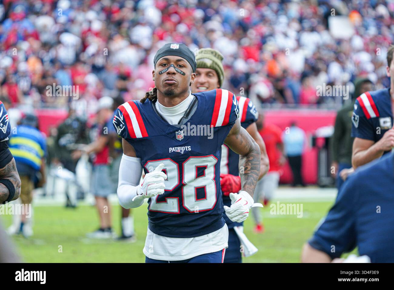 Tampa Bay, Florida, USA, November 9, 2025, New England Patriots player ...