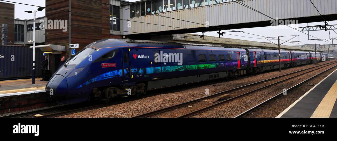 Hull Trains 802301 Amy Johnson, Paragon train, East Coast Main Line ...