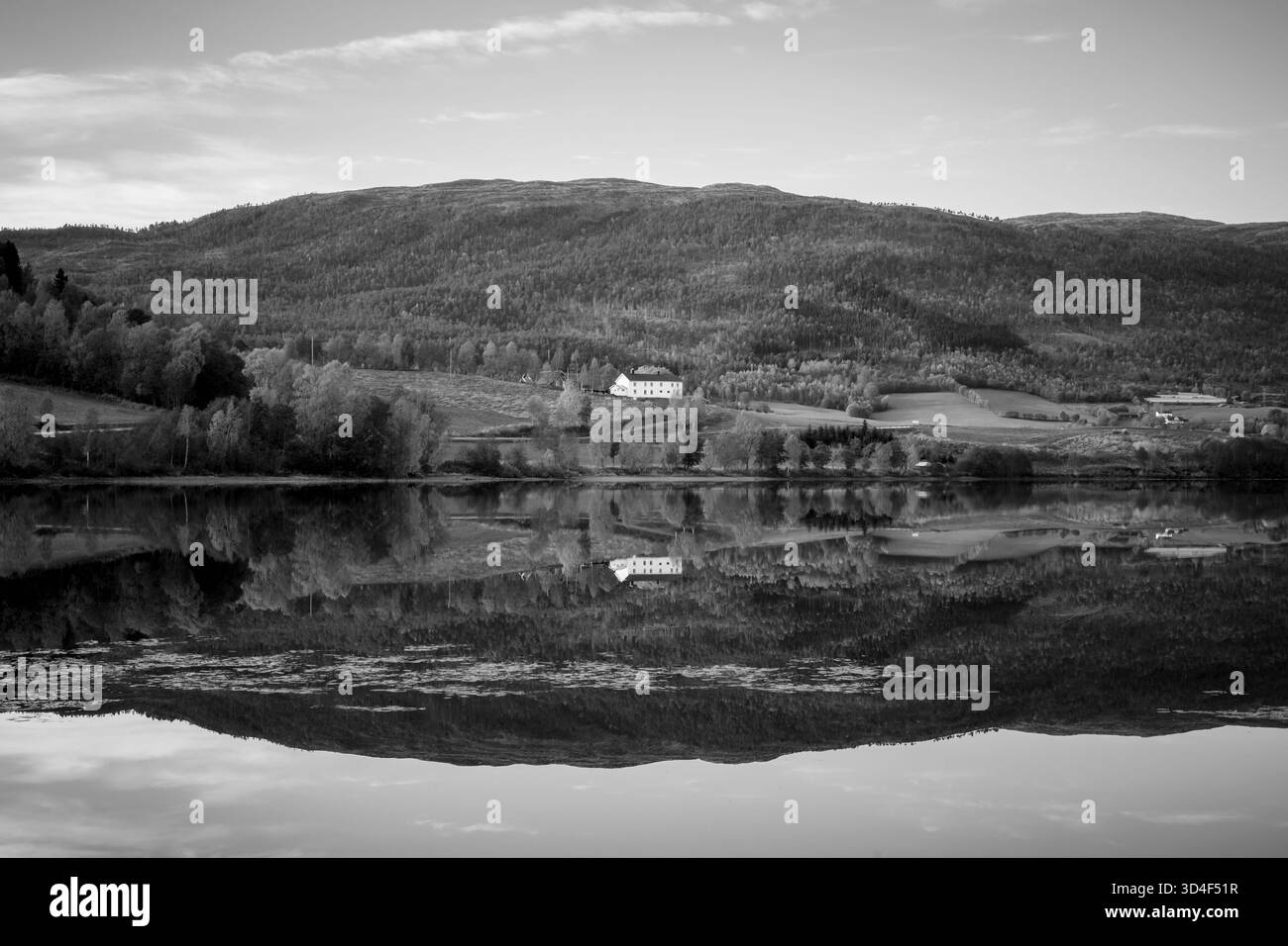 Scenic landscape small house Black and White Stock Photos & Images - Alamy