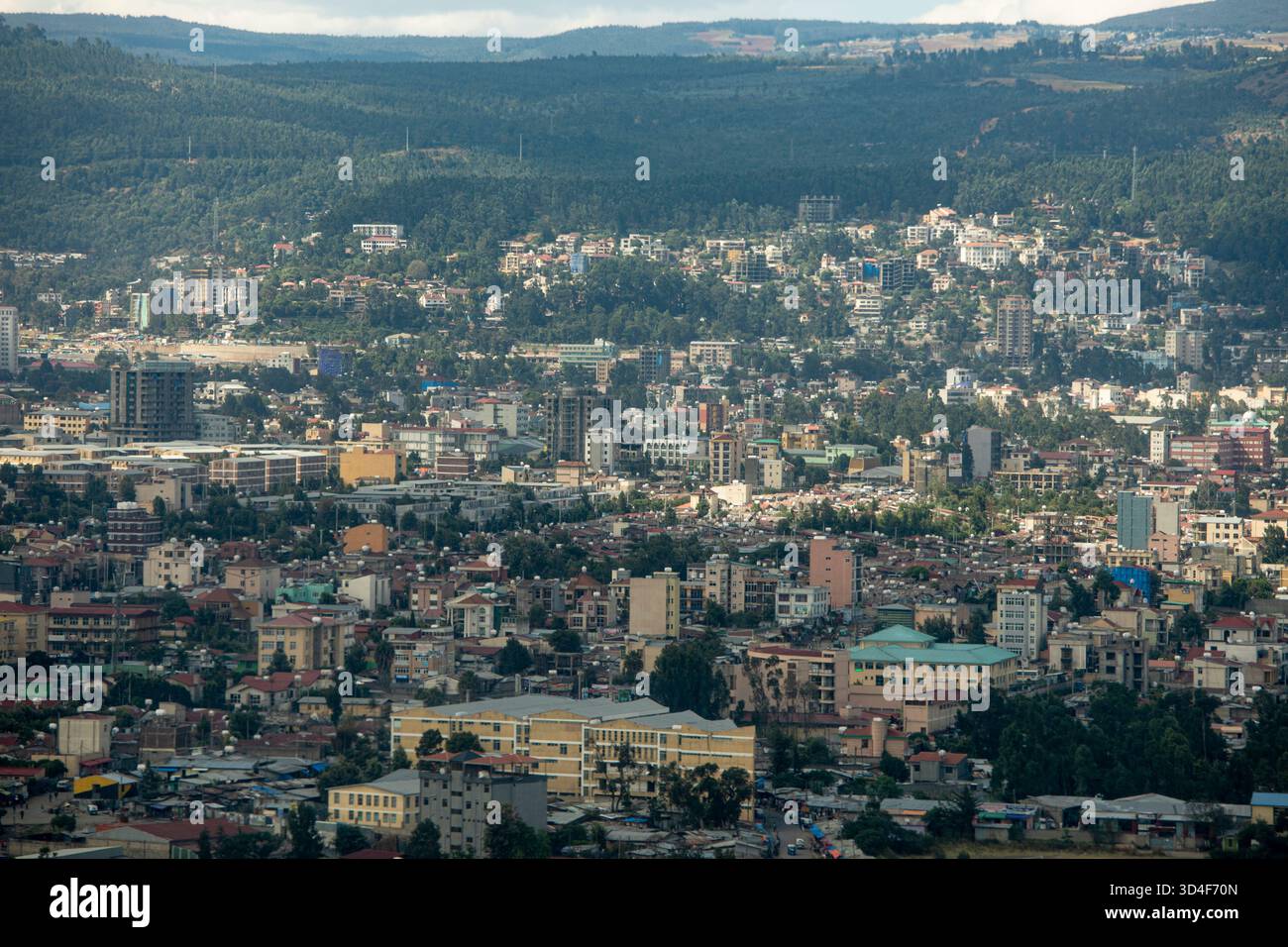 Aerial view of Addis Ababa, capital city of Ethiopia, Africa Stock ...