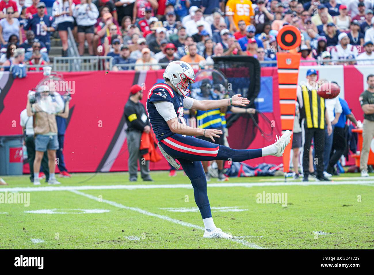 Tampa Bay, Florida, USA, November 9, 2025, New England Patriots punter ...