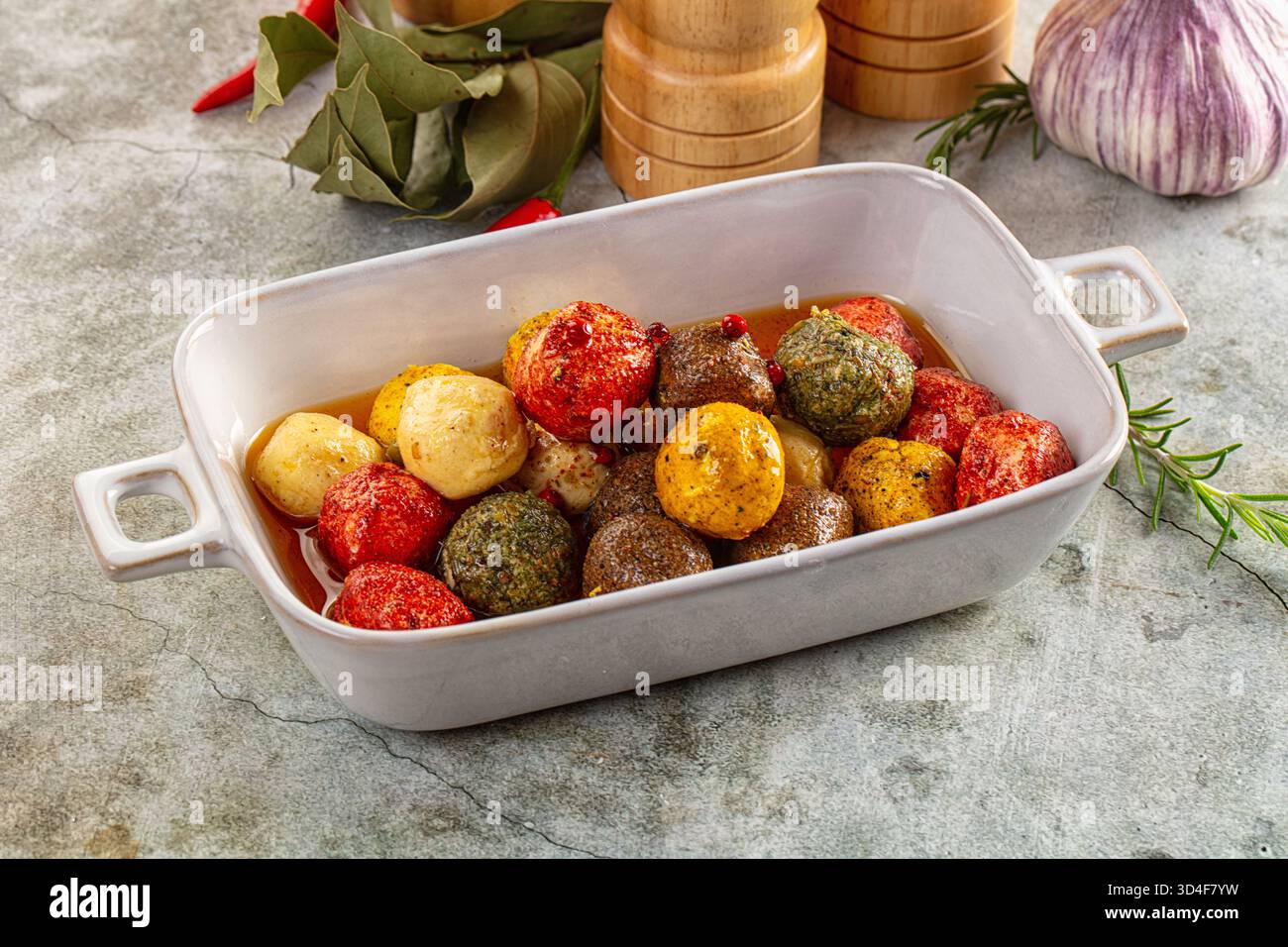 Arabian Shanklish cheese with spices in the oil Stock Photo - Alamy