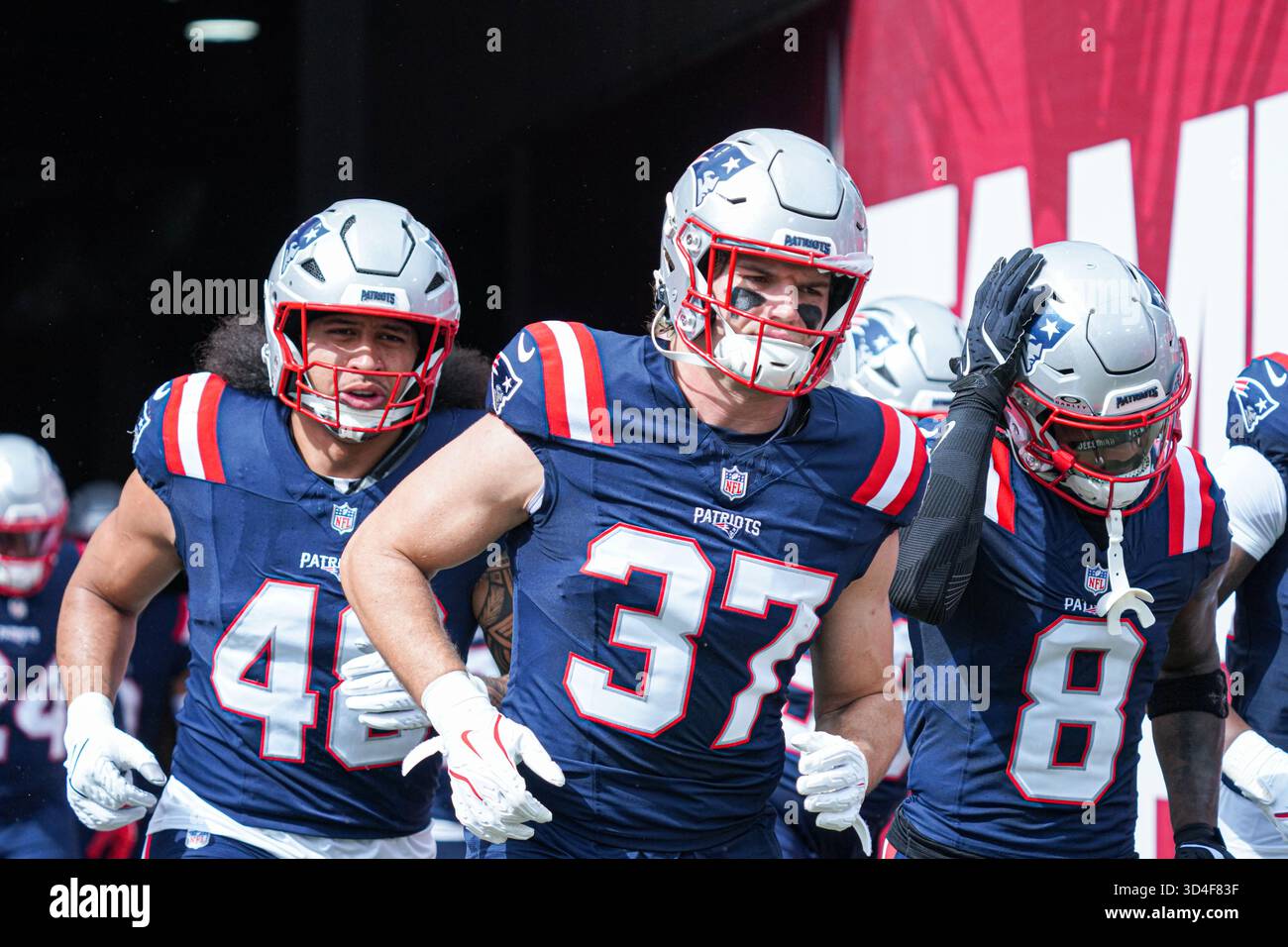 Tampa Bay, Florida, USA, November 9, 2025, New England Patriots player Jack Westover #37 runs ...