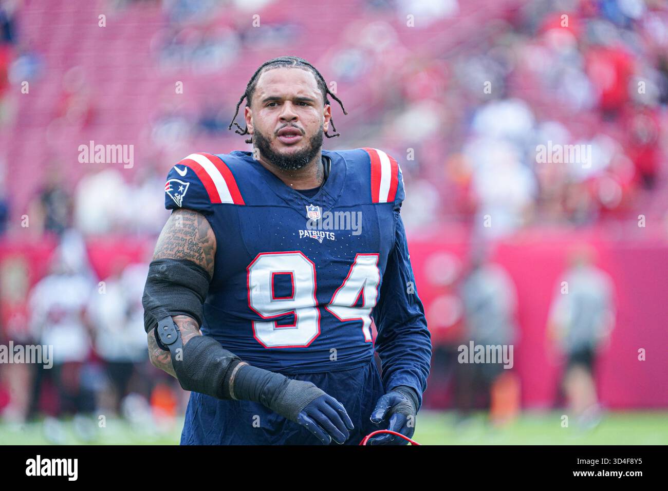 Tampa Bay, Florida, USA, November 9, 2025, New England Patriots player ...