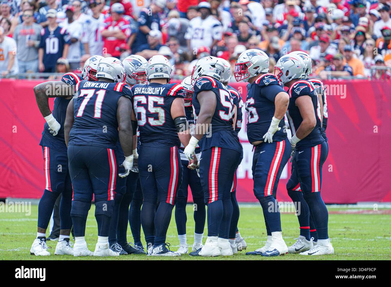 Tampa Bay, Florida, USA, November 9, 2025, New England Patriots players ...