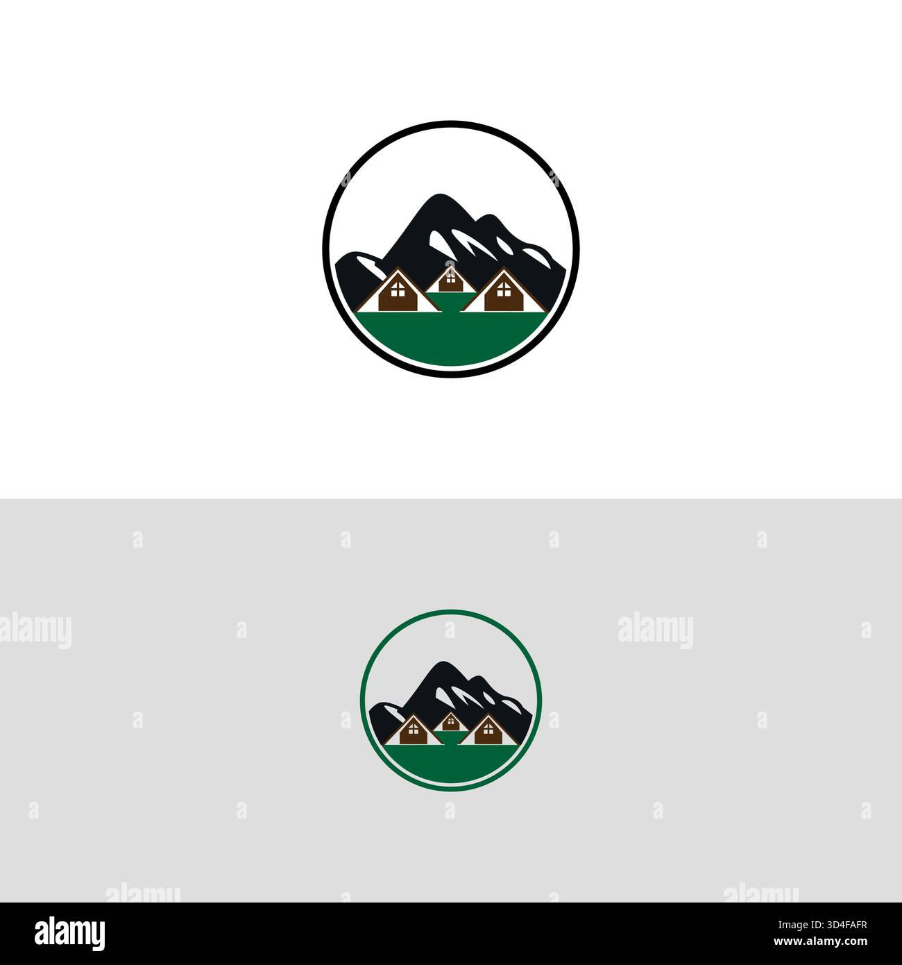 Modern wooden mountain house Stock Vector Images - Alamy