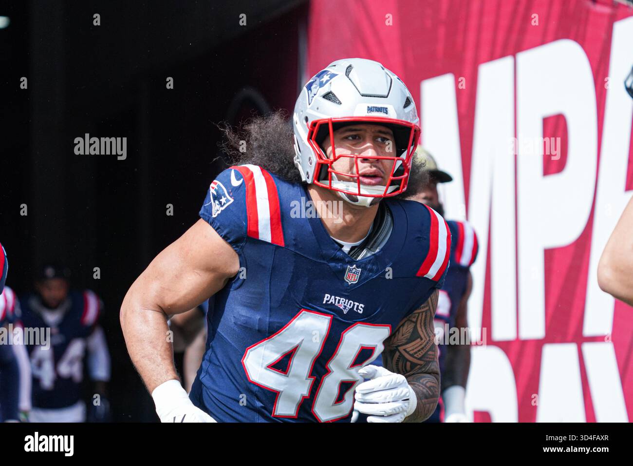 Tampa Bay, Florida, USA, November 9, 2025, New England Patriots player ...